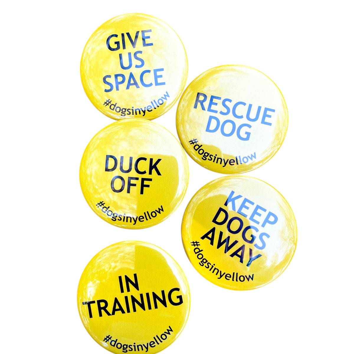 Yellow Space Awareness Button Badges – My Anxious Dog
