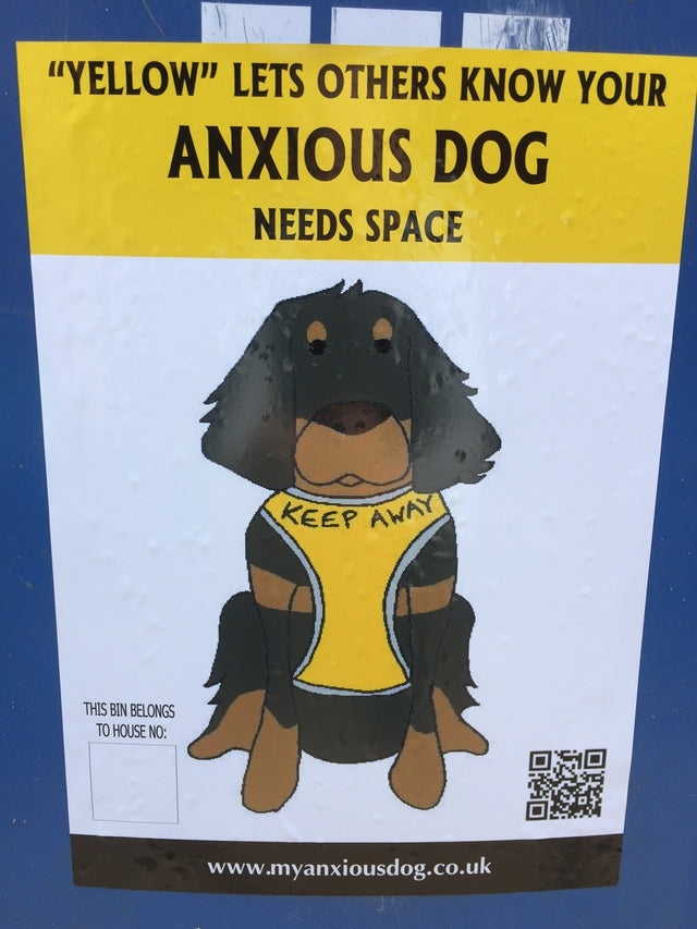 Dogs in Yellow Awareness Pack – Stickers, Posters & Badge for Anxious ...