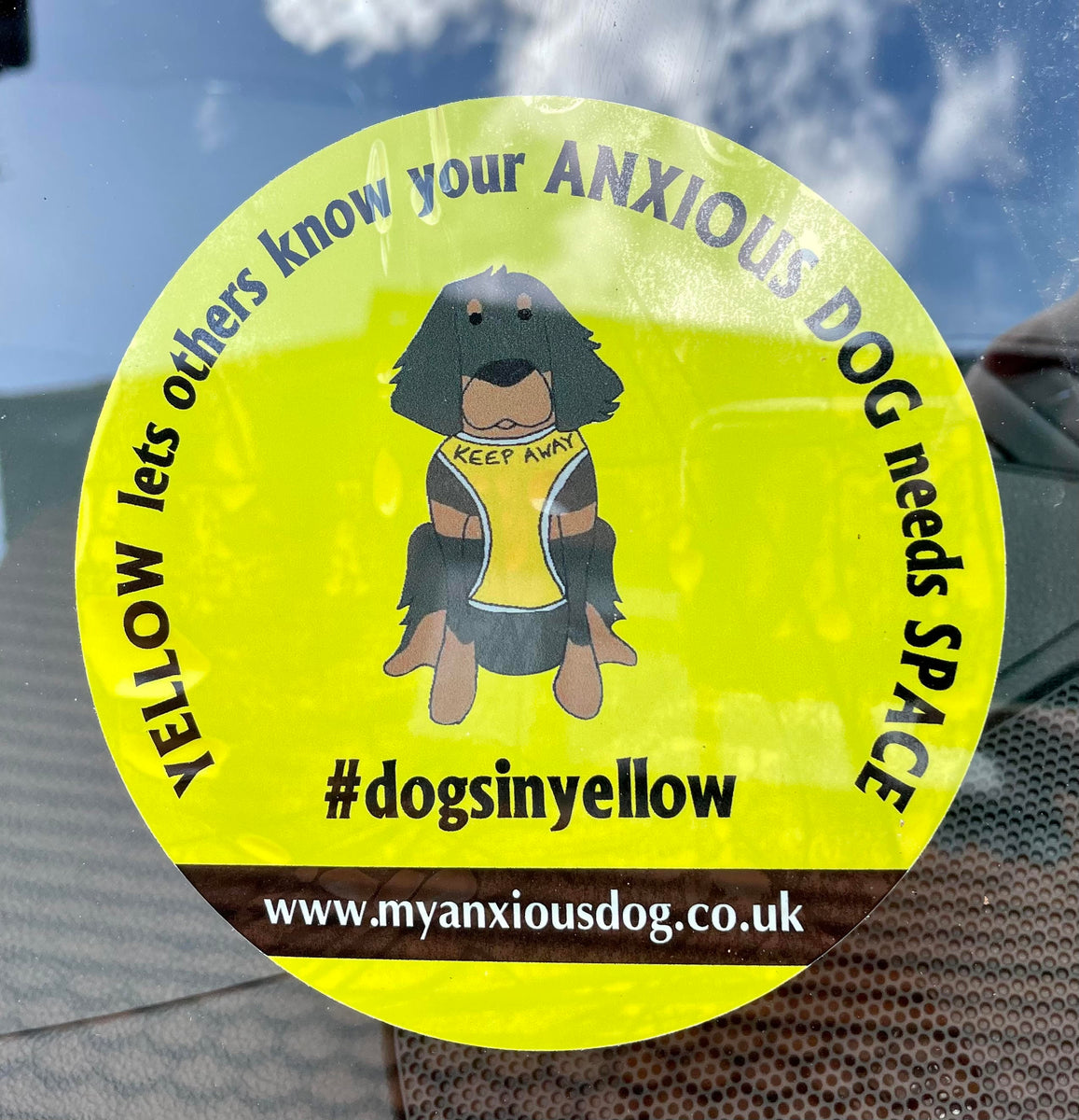 Dogs in Yellow Awareness Pack – Stickers, Posters & Badge for Anxious ...